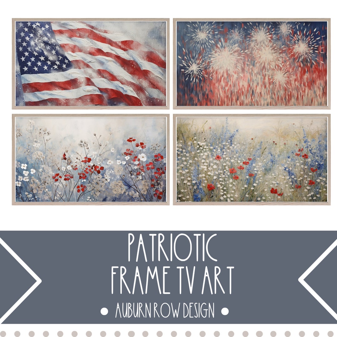 Patriotic Frame TV Art, Patriotic TV Art, Memorial Day TV Art, 4th of ...