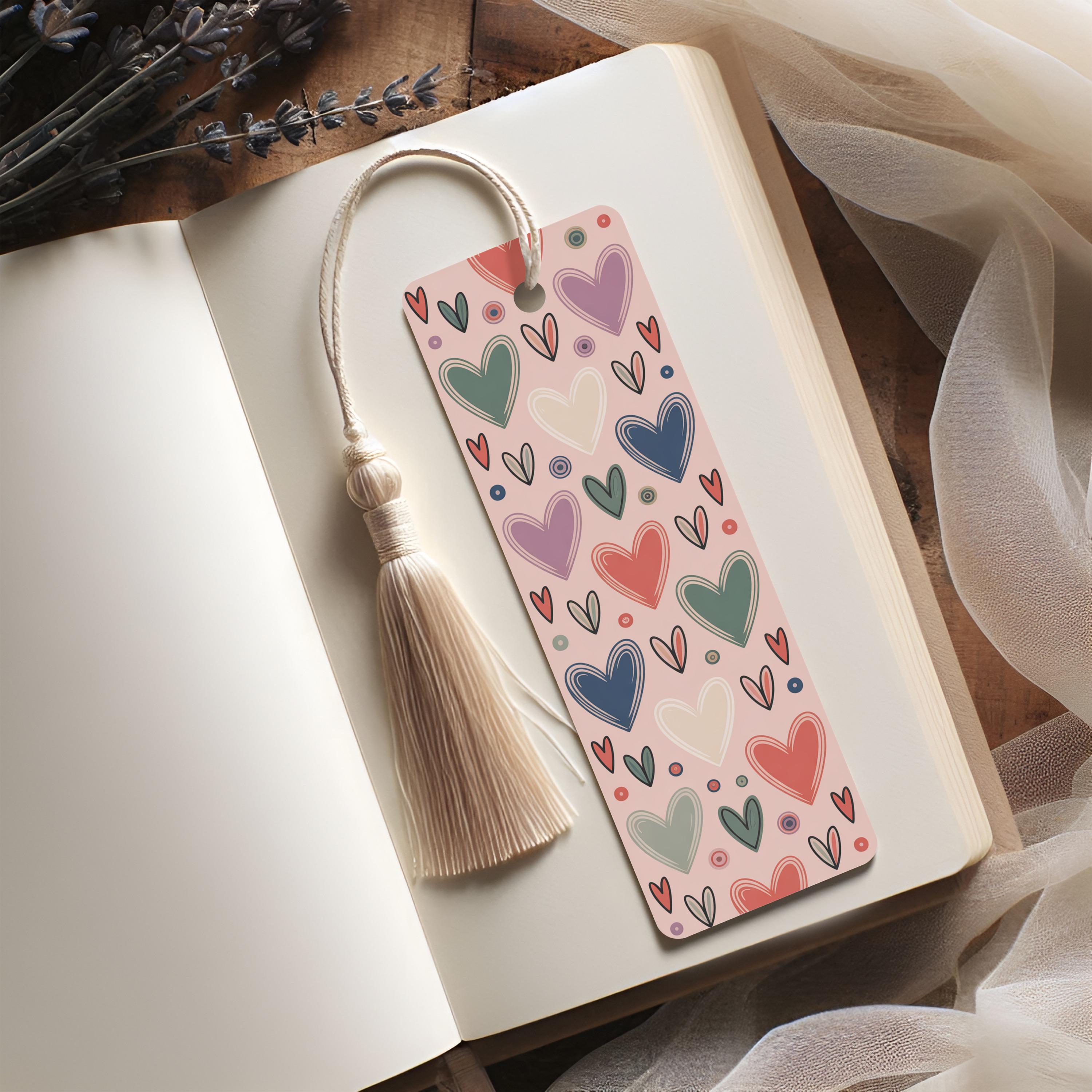 Heart Bookmark Set, Hearts Printable Bookmarks, Heart Bookmark PNG ...