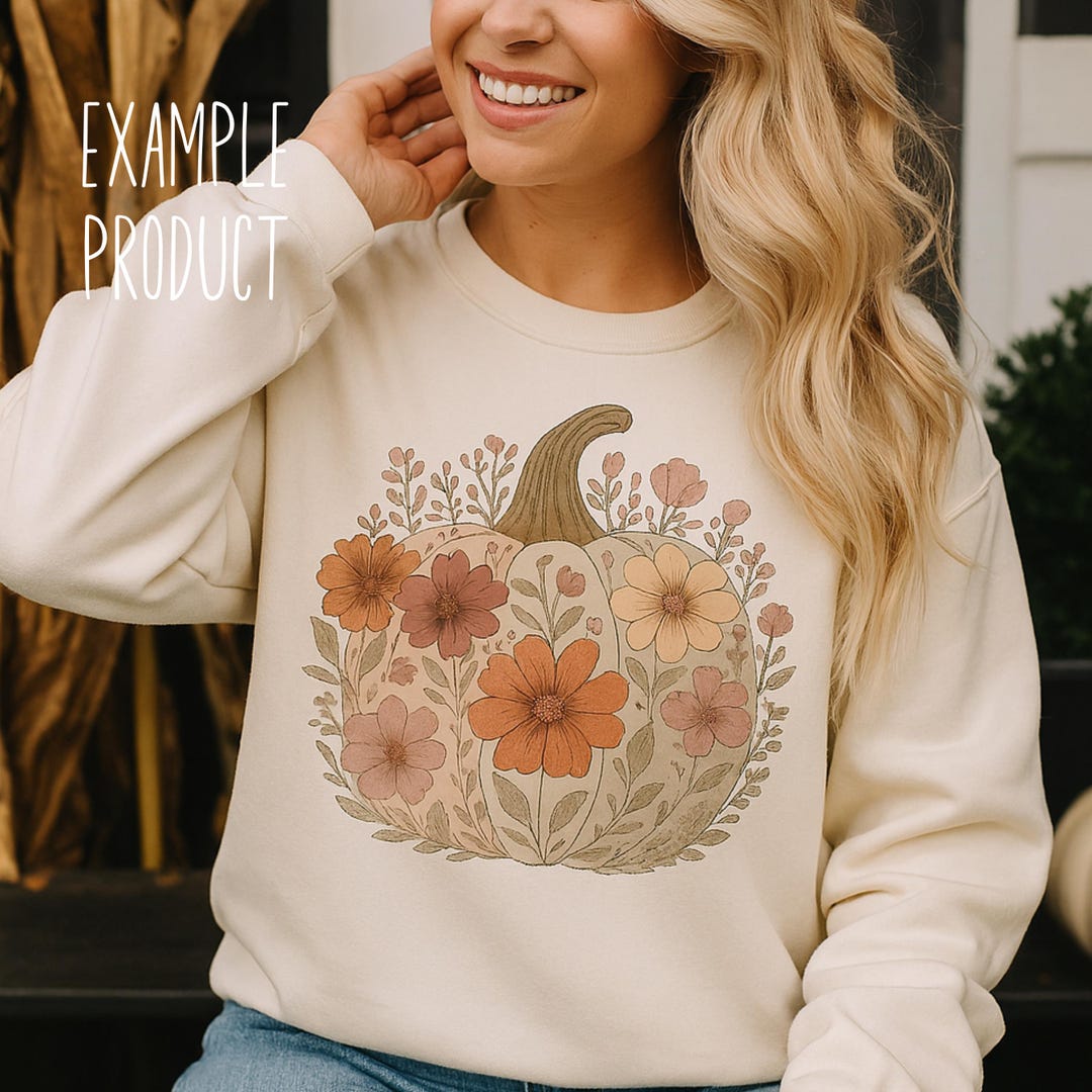 Cottagecore Pumpkin PNG, Floral Pumpkin PNG, Preppy Pumpkin PNG ...