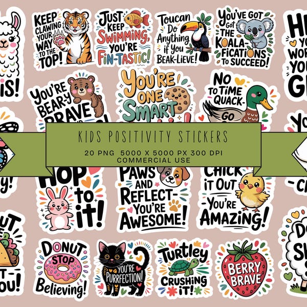 Positive Stickers - Etsy