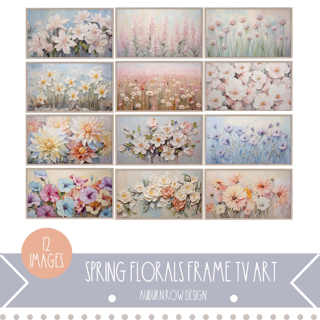 Spring Floral Frame TV Art, Spring Floral TV Art, Spring Floral TV ...