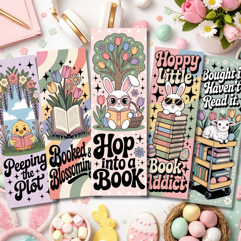 Easter Bookmarks, Spring Bookmarks, Bookish Easter Gifts, Reading ...