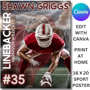 Football Poster Canva Template, Editable Football Poster Template ...