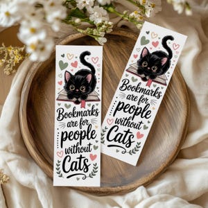 Printable Cat Bookmarks, Kawaii Reading Addiction Designs (PNG/PDF) - Etsy