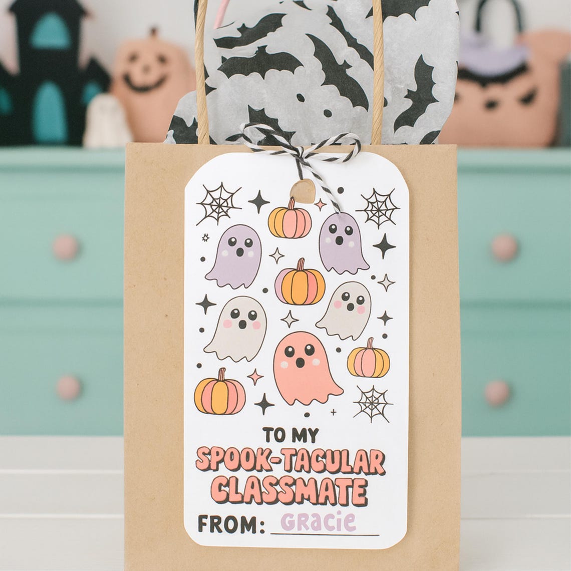 Halloween Boo Bag Gift Tag Printable, Printable Halloween Gift Tag, Boo ...
