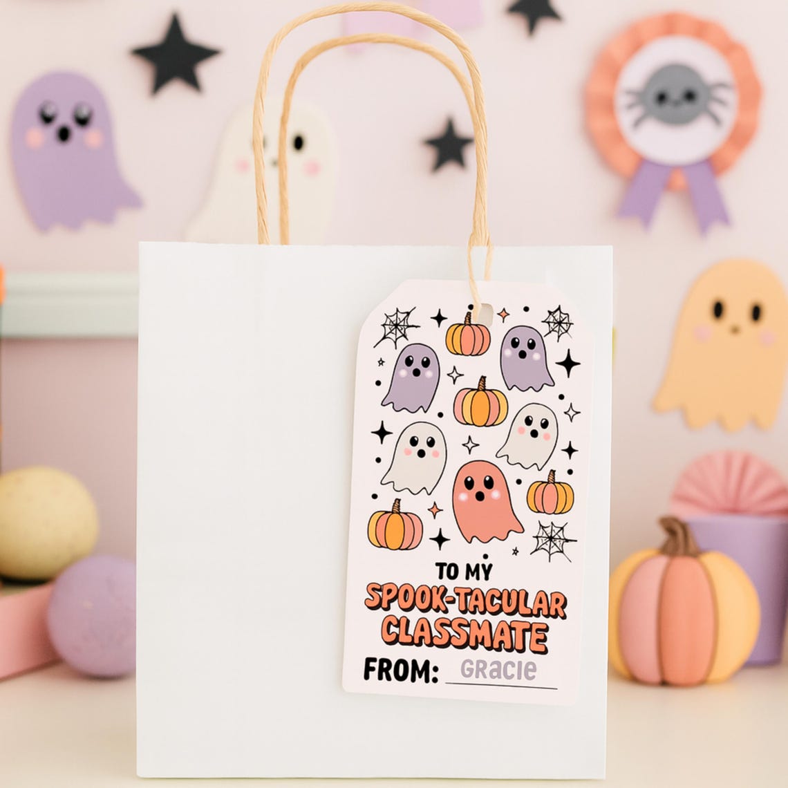 Halloween Boo Bag Gift Tag Printable, Printable Halloween Gift Tag, Boo ...
