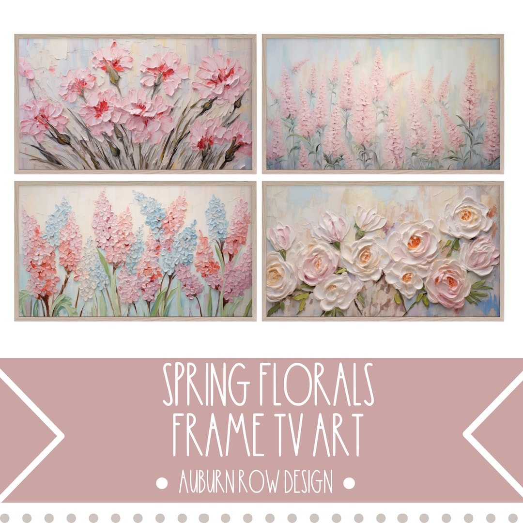 Spring Floral Frame TV Art, Spring Floral TV Art, Spring Floral TV ...