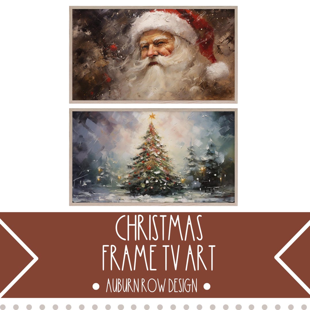Christmas Frame TV Art, Winter Frame TV Art, Santa Frame TV Art ...