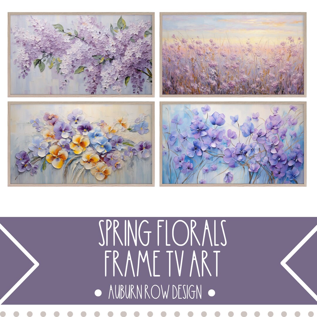 Spring Floral Frame TV Art, Spring Floral TV Art, Spring Floral TV ...