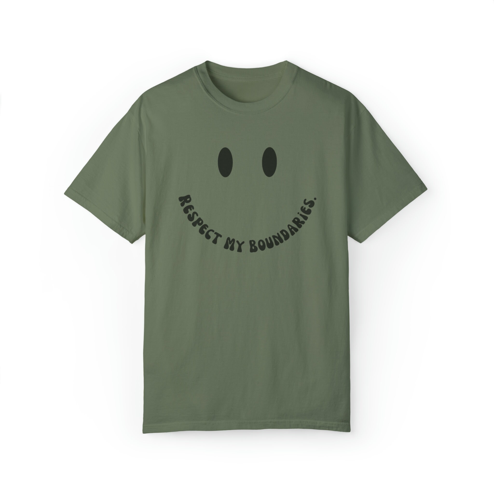 Respect My Boundaries Black Smiley Face Comfort Colors® Tshirt - Etsy