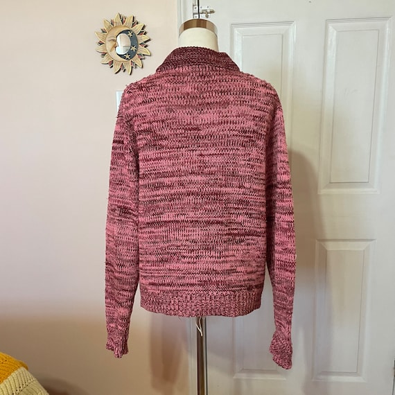 1970s knitted pink and red sweater Acrylic sweater! - Gem