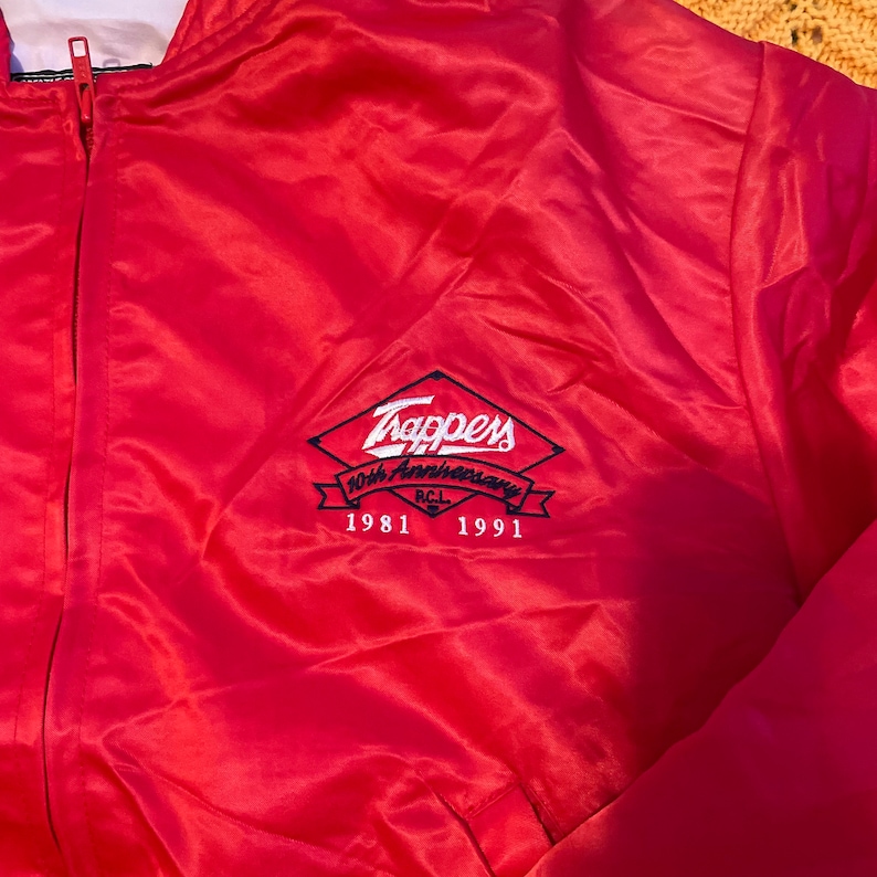 1990s Vintage Edmonton Trappers Baseball 10th Anniversary Windbreaker ...