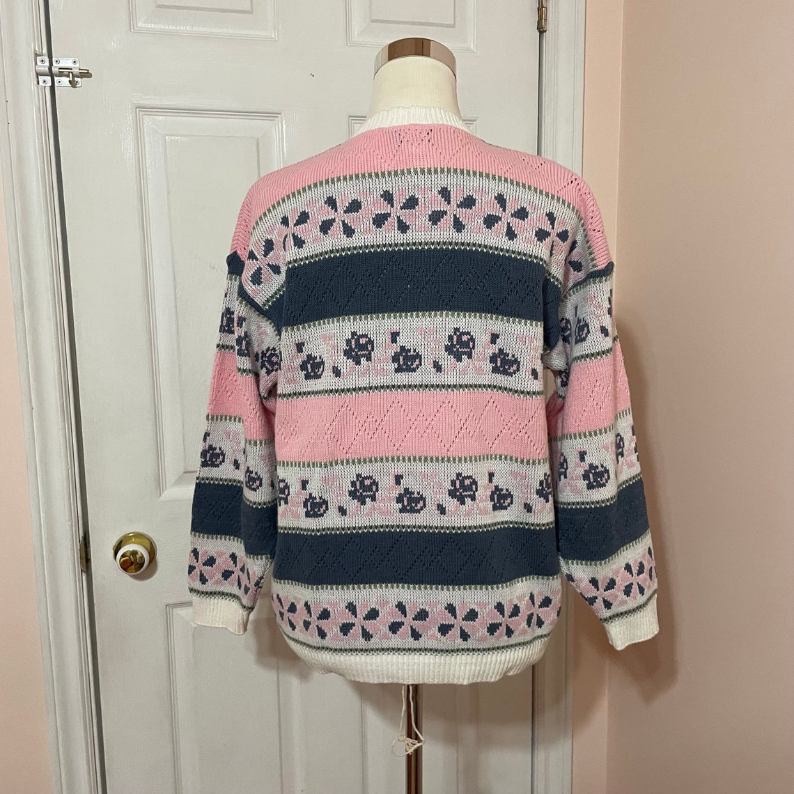 Made in Canada 1980s Neon Granny Core Pastel Sweater - Etsy