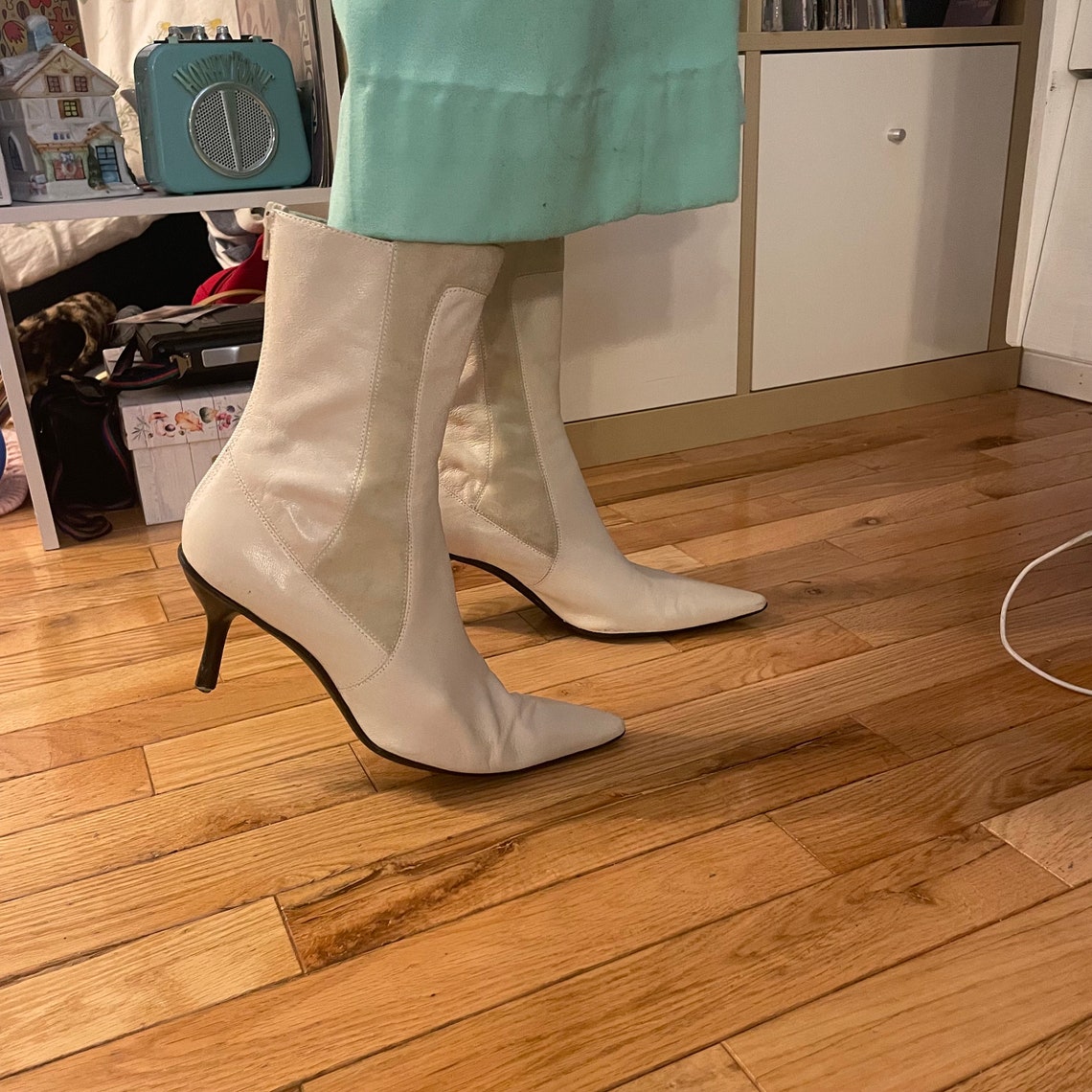 1980s White Pointed-toe Gogo Boot Heels - Etsy