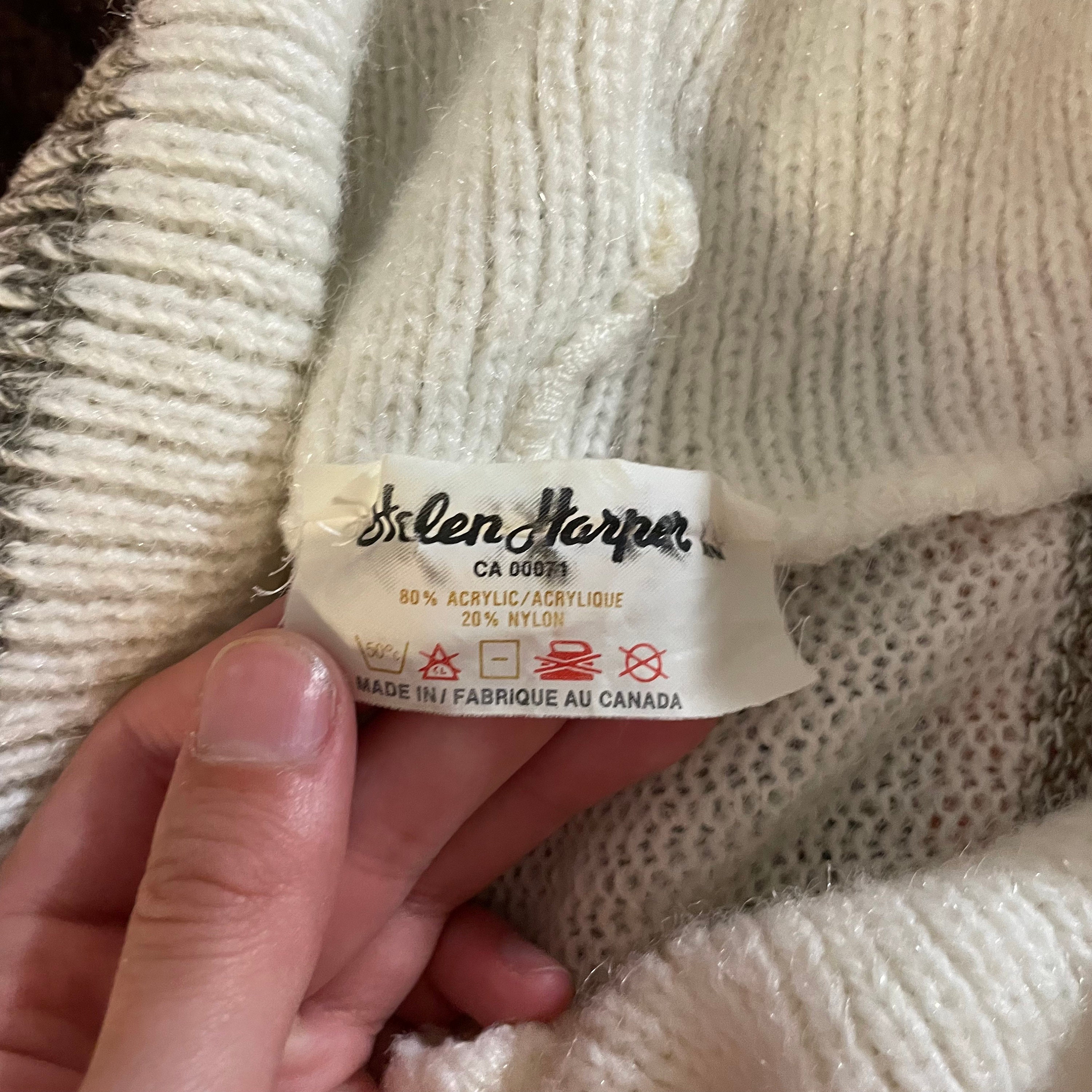 Vintage Helen Harper White and Grey Baggy 1980s Vintage Striped ...