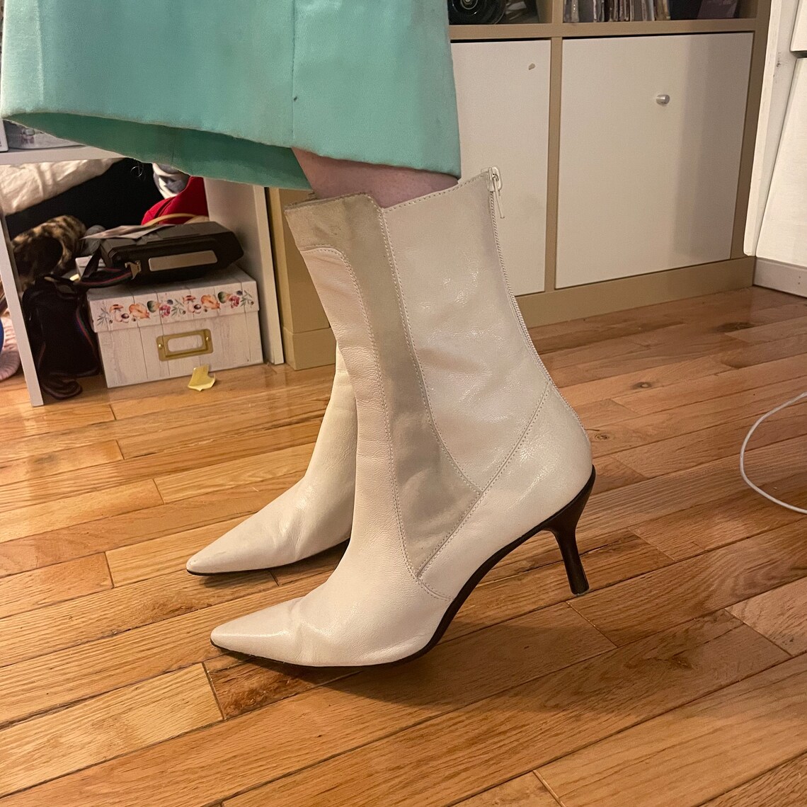 1980s White Pointed-toe Gogo Boot Heels - Etsy