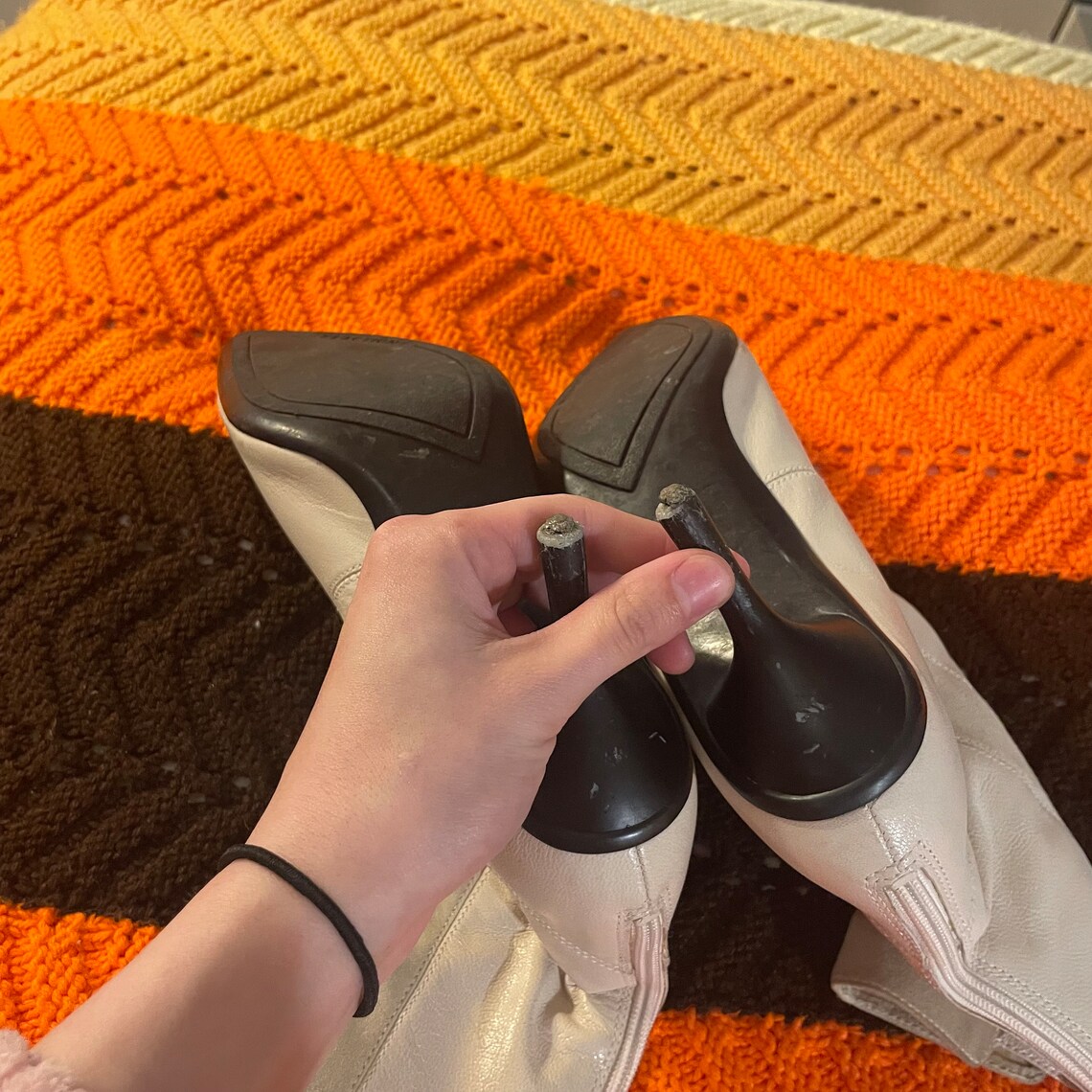 1980s White Pointed-toe Gogo Boot Heels - Etsy