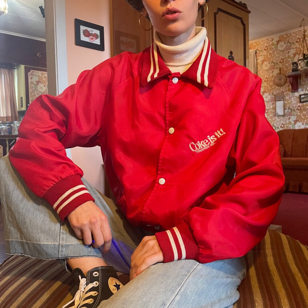 Vintage 1980-1985 Coca Cola “coke is It!” Varsity Style Bomber Jacket ...