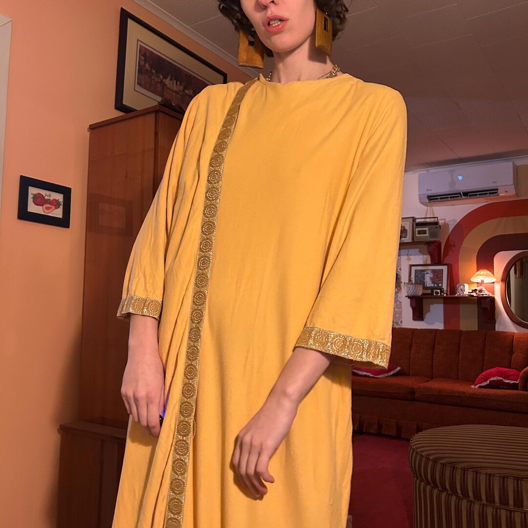 1960s Hippie Dashiki Lounging Boho Robe With Pockets From Julius ...
