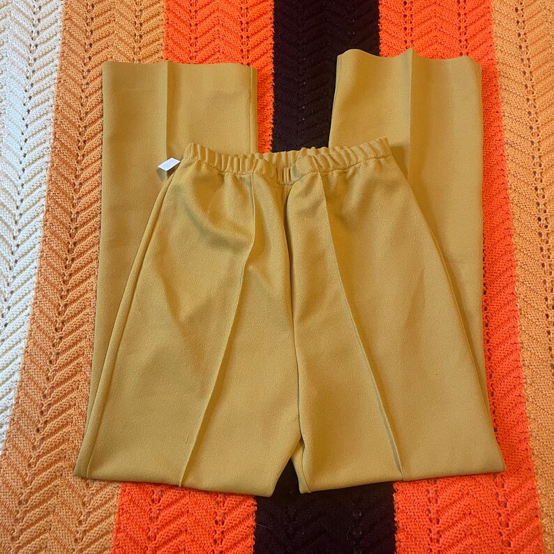 DEADSTOCK 1970s High Waisted Wide Leg Pleated Mustard Yellow Slacks! - Etsy