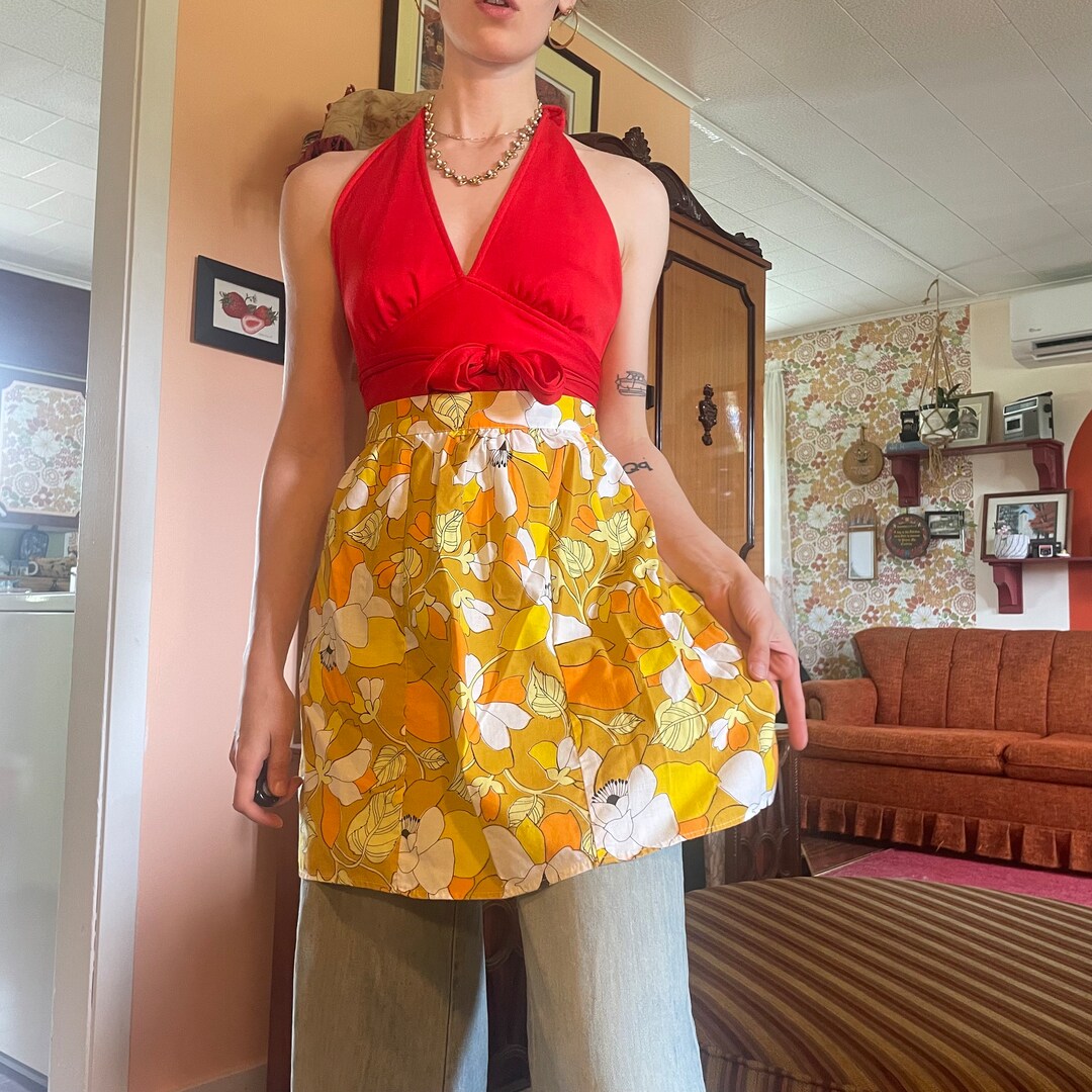 1960s Mod Vintage Handmade Waist Apron Half Pinny - Etsy