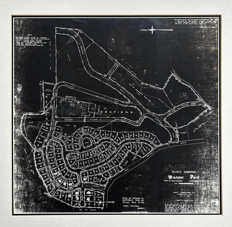Framed and Matted Reproduction of Windsor Park Subdivision Plans ...