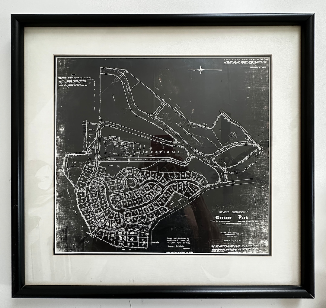Framed and Matted Reproduction of Windsor Park Subdivision Plans ...