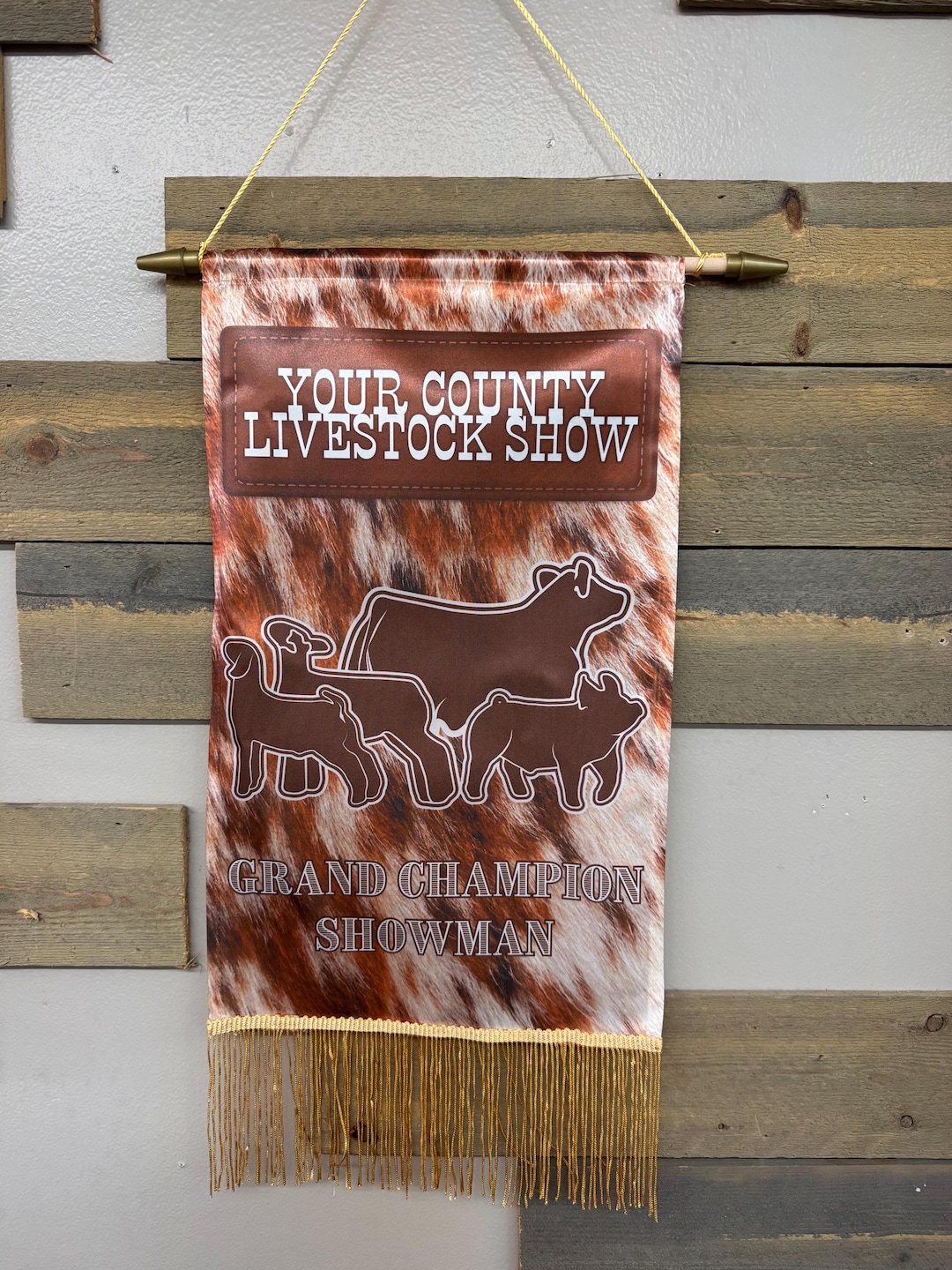 Cowhide Inspired Western Livestock Show Banner - Etsy