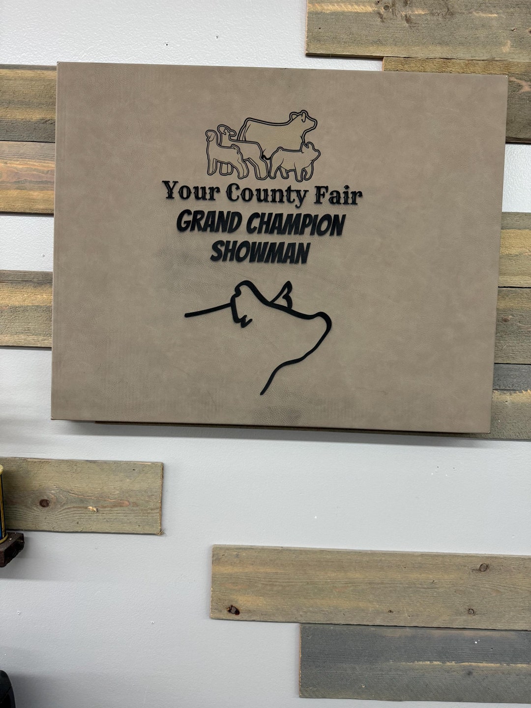 Custom Leather Canvas Livestock Award, County Fair Award, Custom ...
