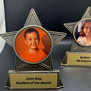 Custom Star Award Trophy With Photo - Etsy