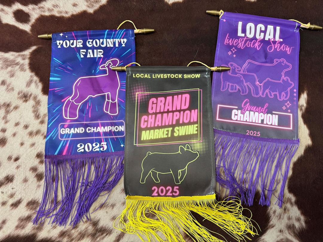 Neon Champion Livestock, County Fair Award, Rodeo Banners, FFA Banners ...