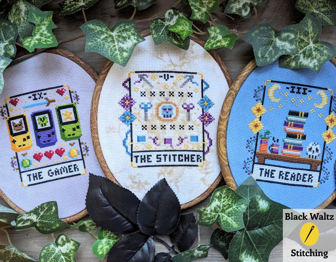 Bundle of Three Tarot Card Cross Stitch Patterns - Instant Download PDF ...