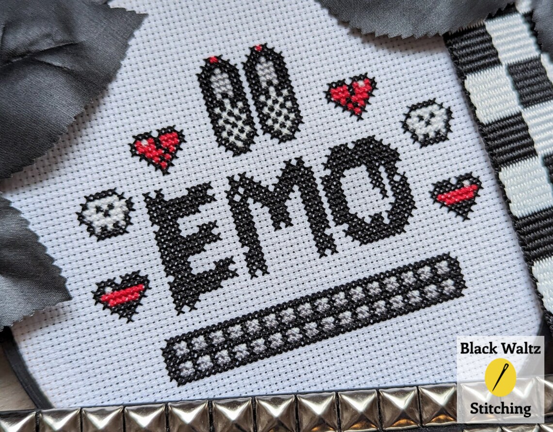 Emo Cross Stitch Pattern - Instant Download PDF - Emo, Elder Emo ...