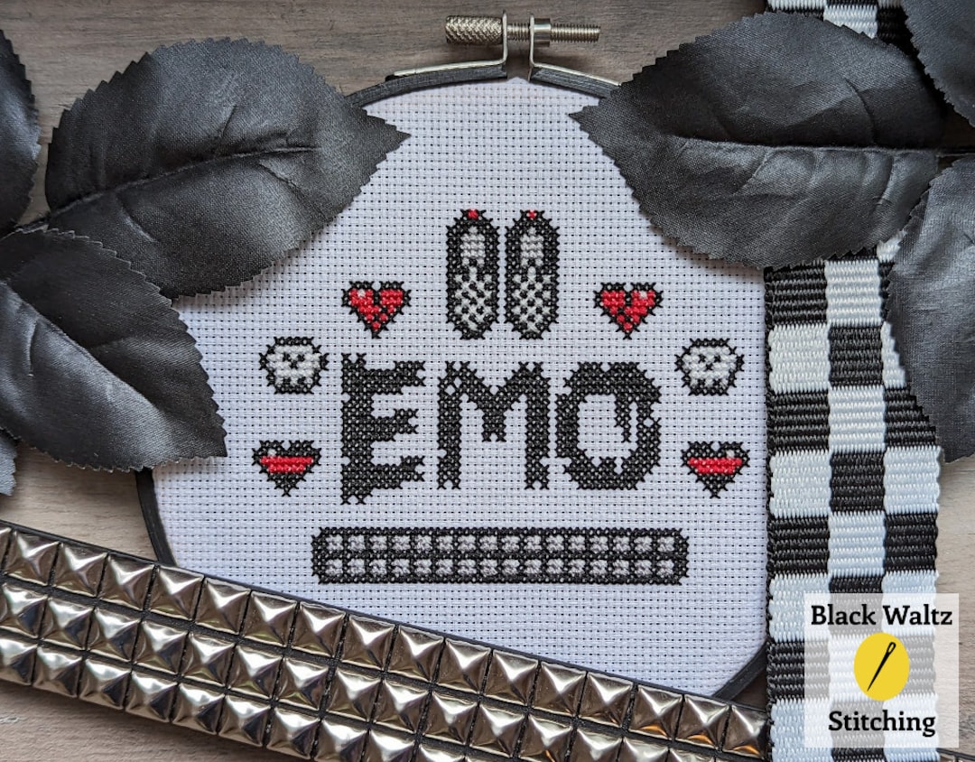 Emo Cross Stitch Pattern - Instant Download PDF - Emo, Elder Emo ...