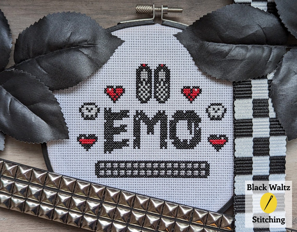 Emo Cross Stitch Pattern - Instant Download PDF - Emo, Elder Emo ...