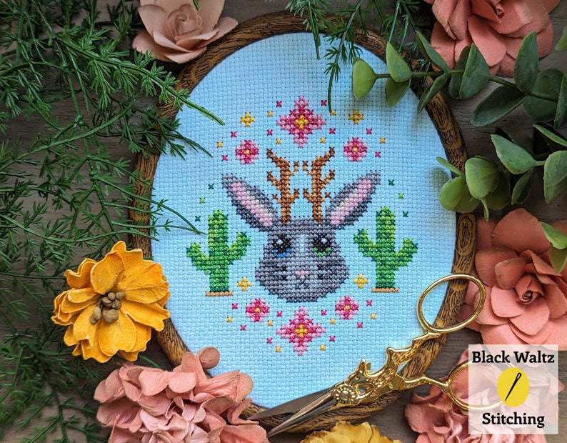 Jackalope Cross Stitch Pattern Instant Download PDF - Etsy