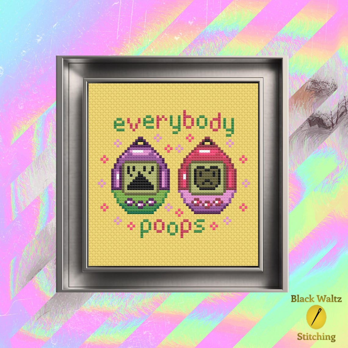 Everybody Poops Cross Stitch Pattern - Instant Download PDF - Digital ...