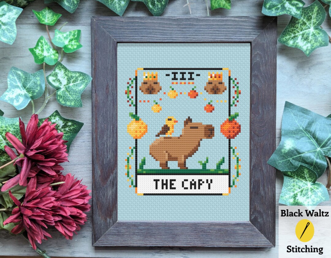 The Capy, Capybara Tarot Card Cross Stitch Pattern Instant Download PDF ...