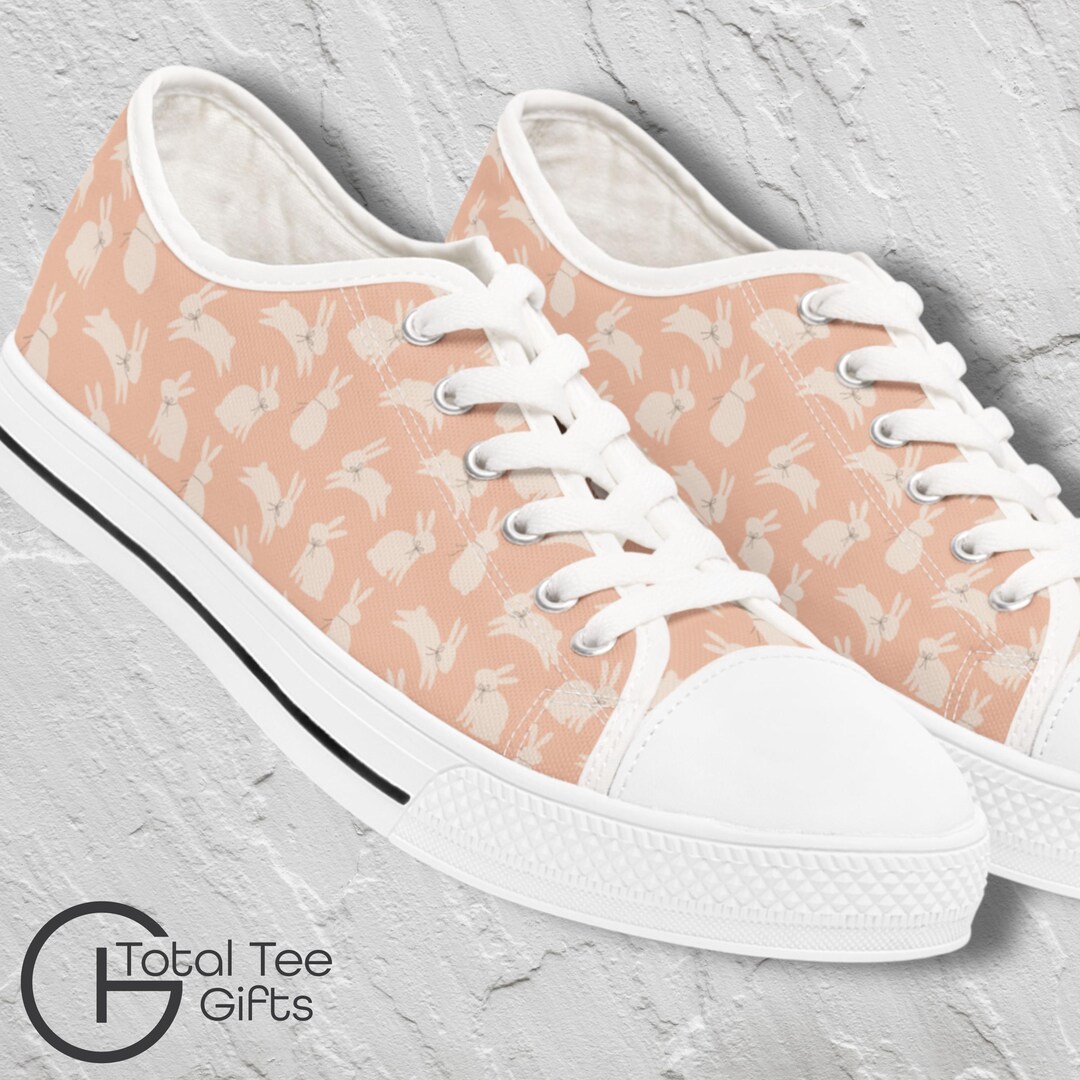 Low Top Easter Sneakers Easter Bunny Print Aesthetic Trendy Canvas ...