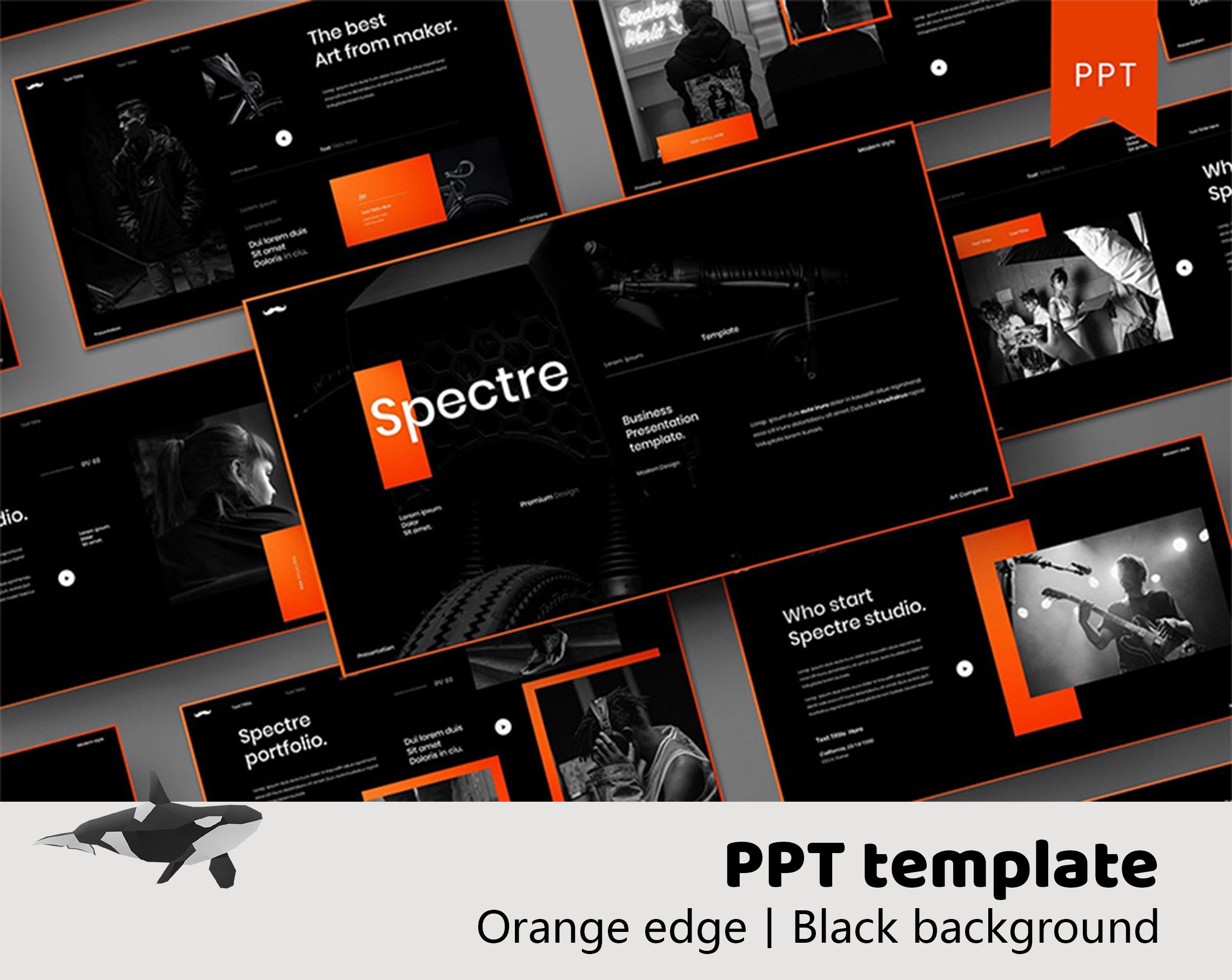 Orange And Black Powerpoint Background