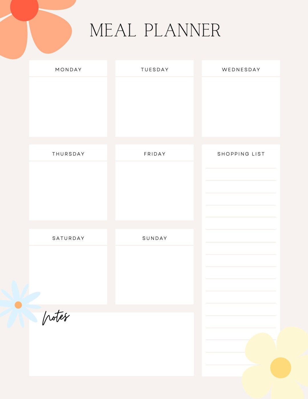 Sweet Weekly Meal Planner, Digital Download, Printable, Digital ...
