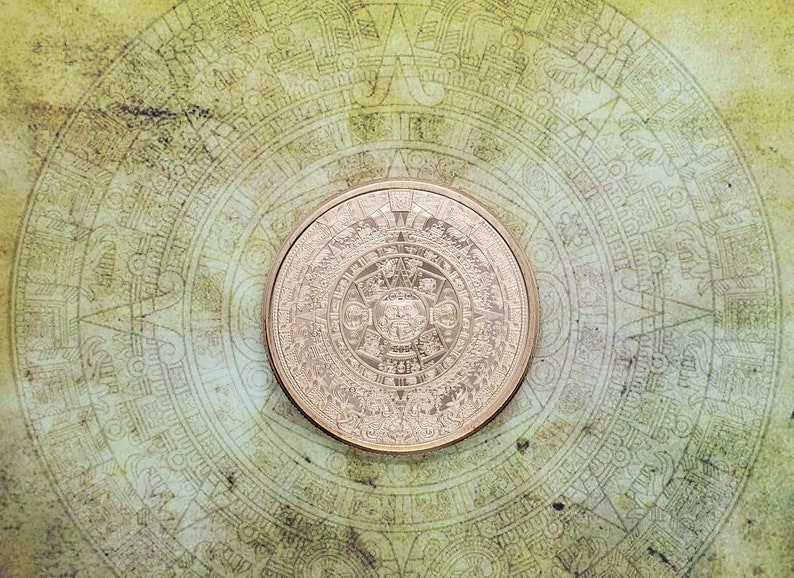 2 Ounce - Ancient Aztec Calendar - Pure Copper Round Coin - Free ...