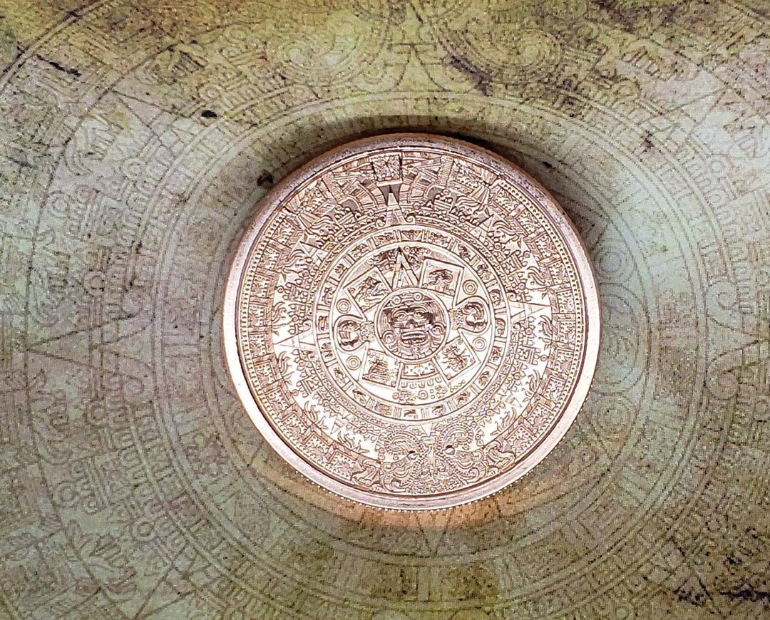 Aztec Calendar Copper Round Coin - 1 Oz Pure Copper - Etsy