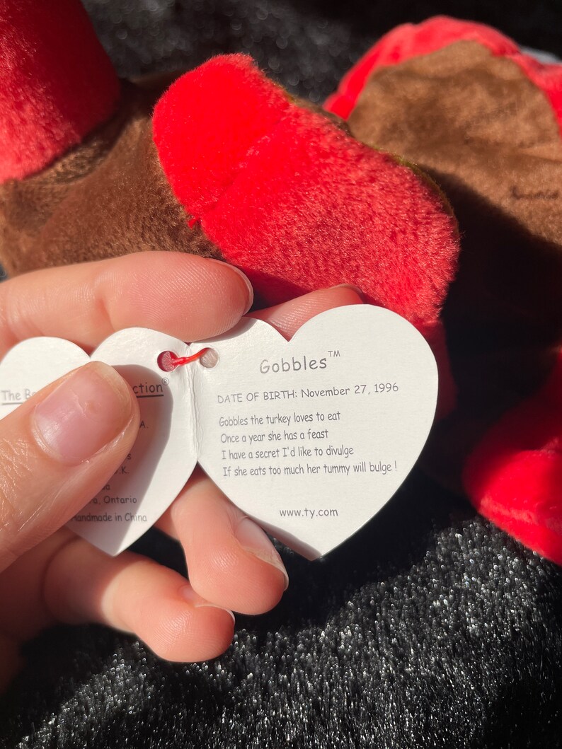 Gobbles the Turkey Ty Beanie Baby, 1996, RARE & Retired With Tag Errors ...