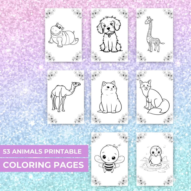 53 Cute Animal Printable Coloring Pages for Kids for Relaxation and Fun ...