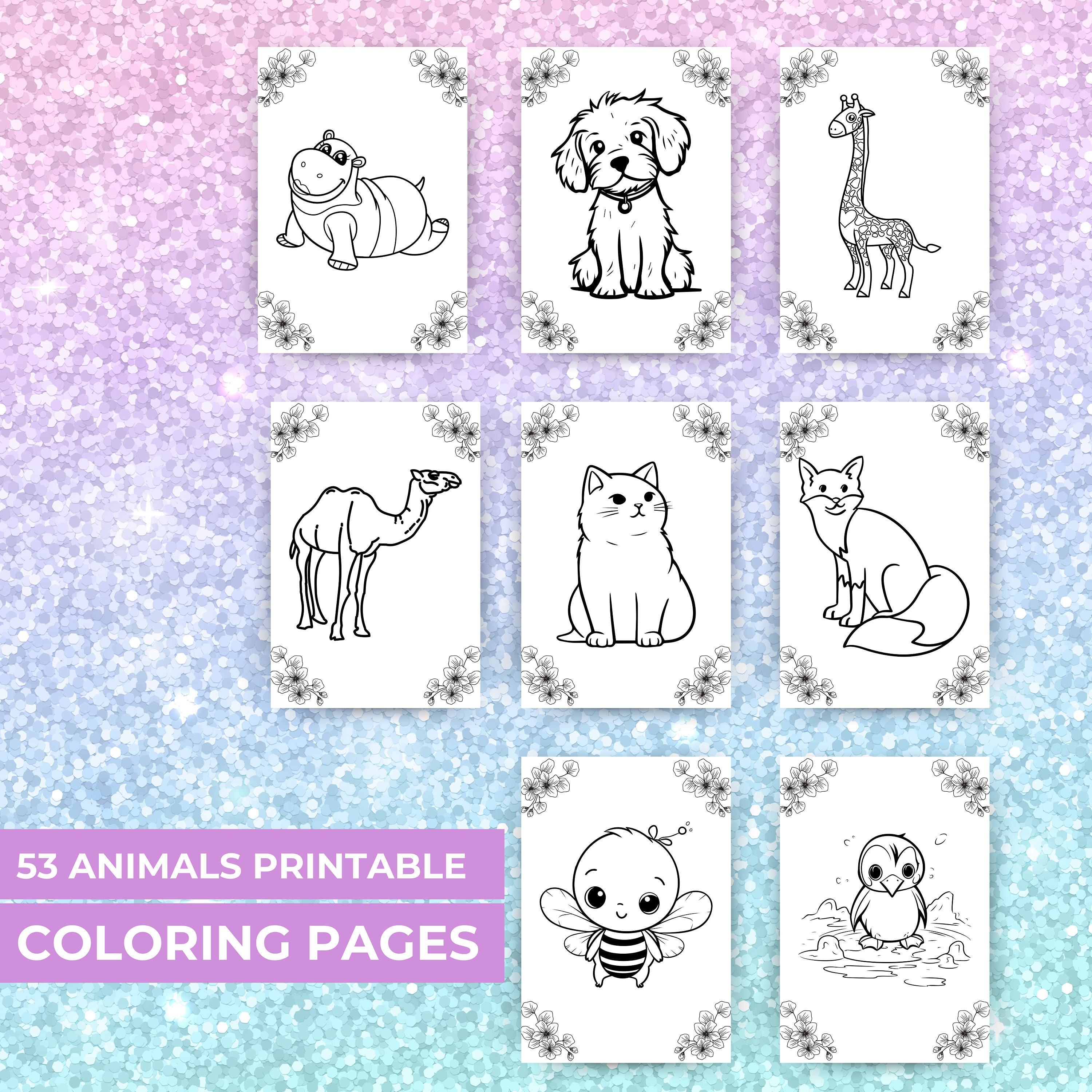 53 Cute Animal Printable Coloring Pages for Kids for Relaxation and Fun ...