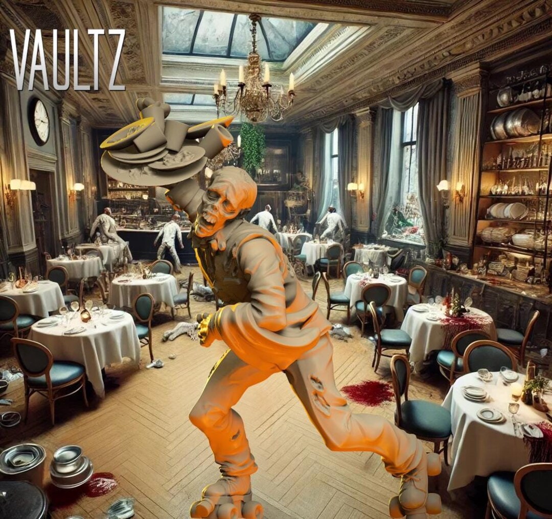 Zombie Skater Waiter | Kitchen Chaos | Zombies | Vaultz Miniatures | 3D ...