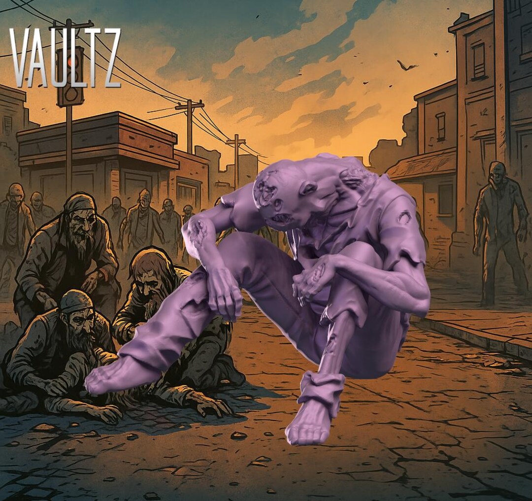Sitting Zombie 1 | Idle Zombies | Zombies / Props | Vaultz Miniatures ...