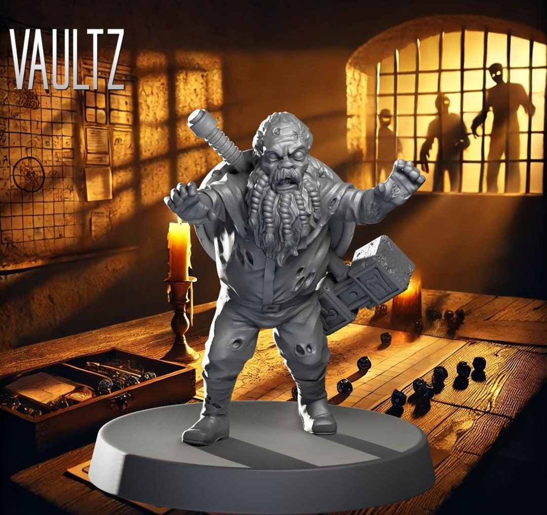 Dwarf Zombie | Tabletop RPG | Zombies | Vaultz Miniatures | 3D Printed ...