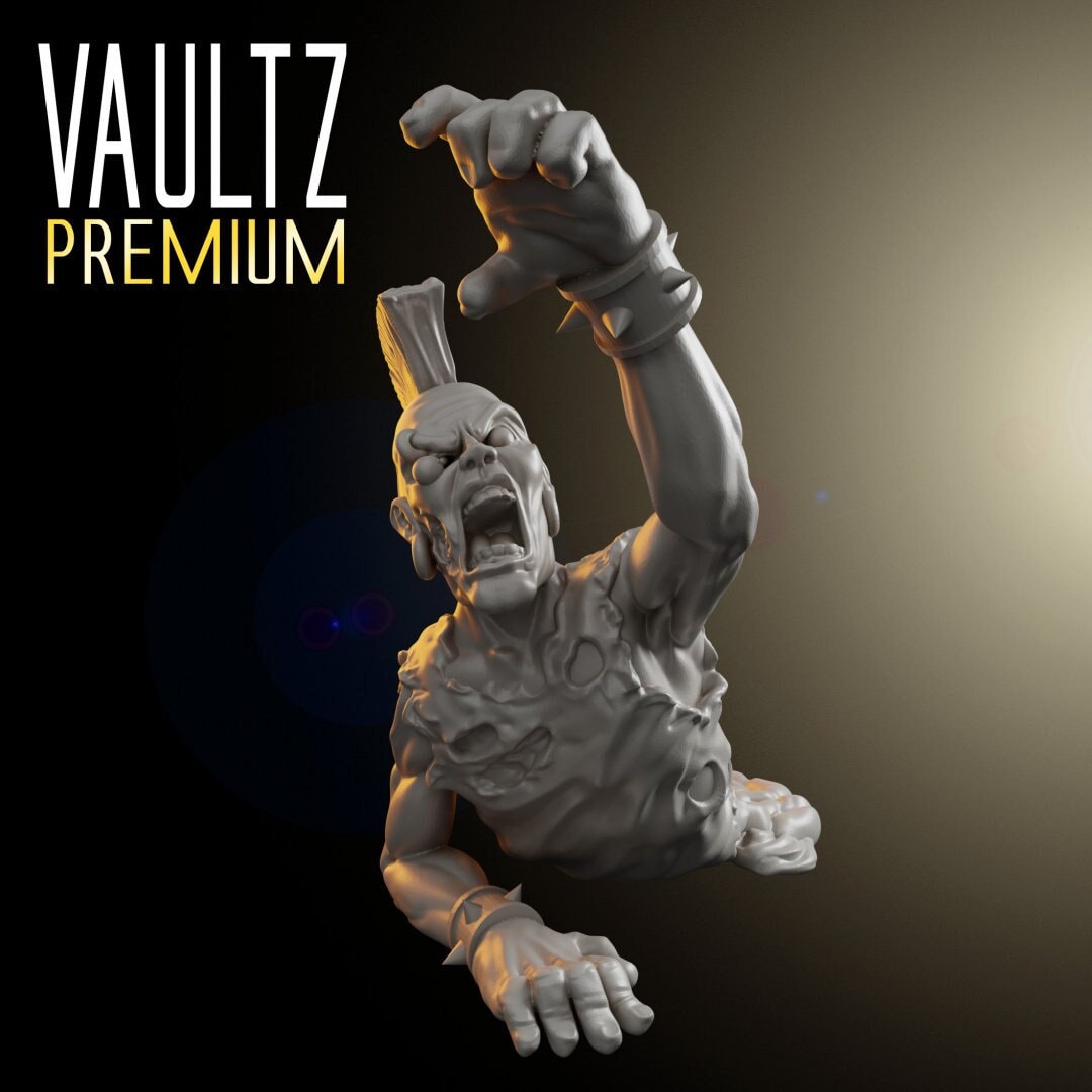 Punk Zombie Crawler | Zombies | Vaultz Miniatures | 3D Printed - Etsy